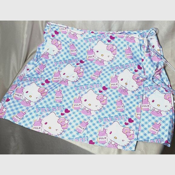 SHEIN | Skirts | Shein X Hello Kitty Gingham Wrap Skirt Size X | Poshmark
